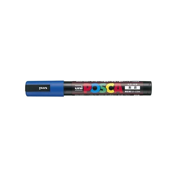 ≪商品スペック≫○商品名:ポスカ（POSCA)○品番:PC5M.33      ○機能:中字丸芯 水性マーカー○小売価格:250円○JAN:4902778147788○インク色:青○軸径φ×厚さ×全長:18mm×18mm×142mm○重量:...