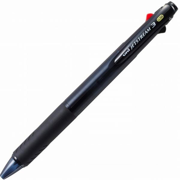 ≪商品スペック≫○商品名:ジェットストリーム○品番:SXE340038T.24○機能:３色ボールペン ノック式○小売価格（税別）:400円○JAN:4902778164266○軸色:透明ブラック○インク色:黒・赤・青○ボール径:0.38mm...