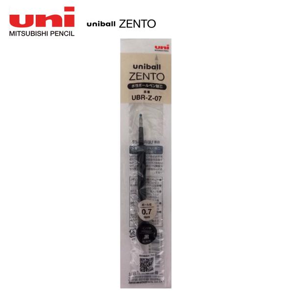 ≪商品スペック≫○商品名:ユニボール ゼント 替芯（uniball ZENTO）○品番:UBRZ07.24○機能:水性ボールペン 替芯○小売価格（税別）:120円○JAN:4902778351413○インク色:黒○ボール径:0.7mm