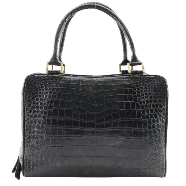 【管理番号】H220823059【アイテム】ハンドバッグ【ブランド】エルベート（Herbette）【対象】レディース【素材】クロコダイル【カラー】黒【重量】約900g【サイズ】　 H約21cm x W約31cm x D約15cm　ハンドル高...