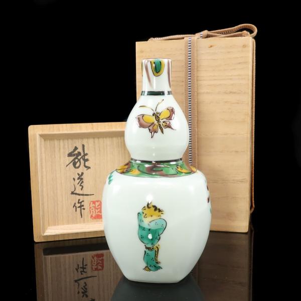 【管理番号】I122826020【アイテム】酒器【モデル名】【 人間国宝 藤本能道 作 】 草白釉色絵童女図 徳利【対象】_【素材】陶磁器【サイズ】　 H約18cm x W約9cm【付属品】　共箱、共布【その他】　画像にてわからない部分は、...