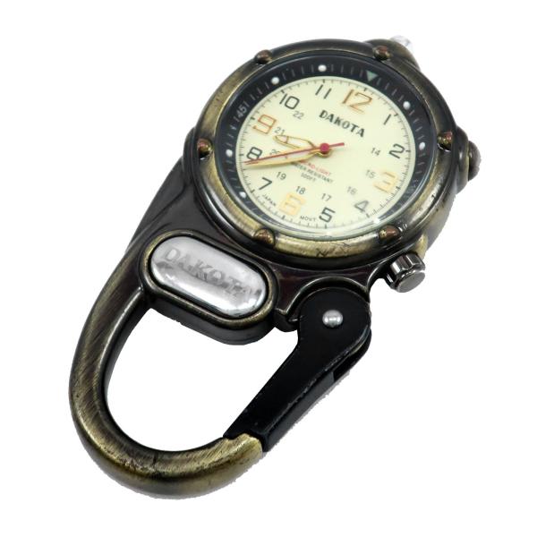 【管理番号】M173026001【アイテム】懐中時計【ブランド】ダコタ（Dakota）【モデル名】ミニクリップ マイクロライト【ライン】カラビナウォッチ【対象】_【サイズ】　ベゼル幅：約37mm　ケース：約82mm x 39.5mm　ケース...