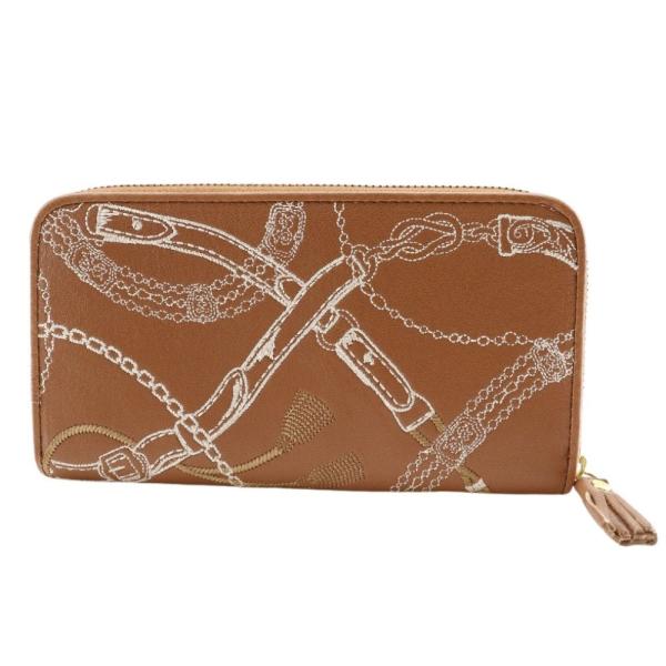 【管理番号】Y192724099【アイテム】長財布【ブランド】エンディミオン・スプリング（Endymion Spring）【モデル名】本革刺繍【ライン】ラウンドファスナー【対象】レディース【カラー】茶色【サイズ】　 H約10cm x W約1...