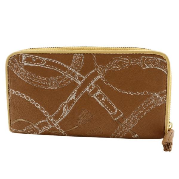 【管理番号】Y192724110【アイテム】長財布【ブランド】エンディミオン・スプリング（Endymion Spring）【モデル名】本革刺繍【ライン】ラウンドファスナー【対象】レディース【カラー】黄土色【サイズ】　 H約10cm x W約...