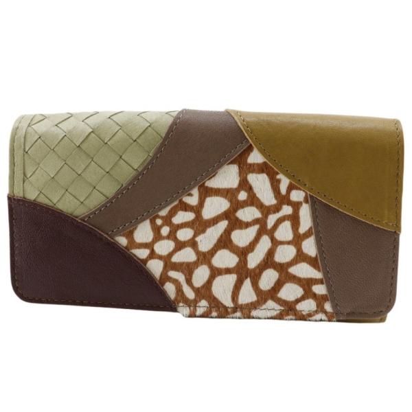 【管理番号】Y192724301【アイテム】長財布【ブランド】エンディミオン・スプリング（Endymion Spring）【モデル名】本革パッチワーク【対象】レディース【カラー】グリーン系【サイズ】　 H約10cm x W約19cmx D約...