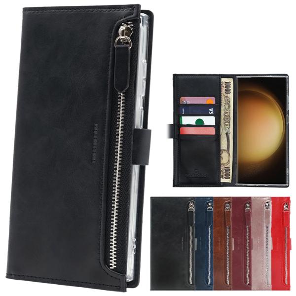 【対応機種】docomo Galaxy S23 5G SC-51D / au Galaxy S23 5G SCG19 SIMフリー【仕様】マグネット内臓 カードポケット 4つ マルチ収納スペース 2つ ベルト ファスナー カメラホール 財布...