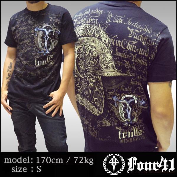 LA発 ブランド Four41 Los Angeles フォーフォーティーワン メンズ ラインストーン Tシャツ スワロフスキー ブラック 01 インポート セレブ セレカジ アメカジ ストリート サーフ LAセレブ Ed Hardy エド...