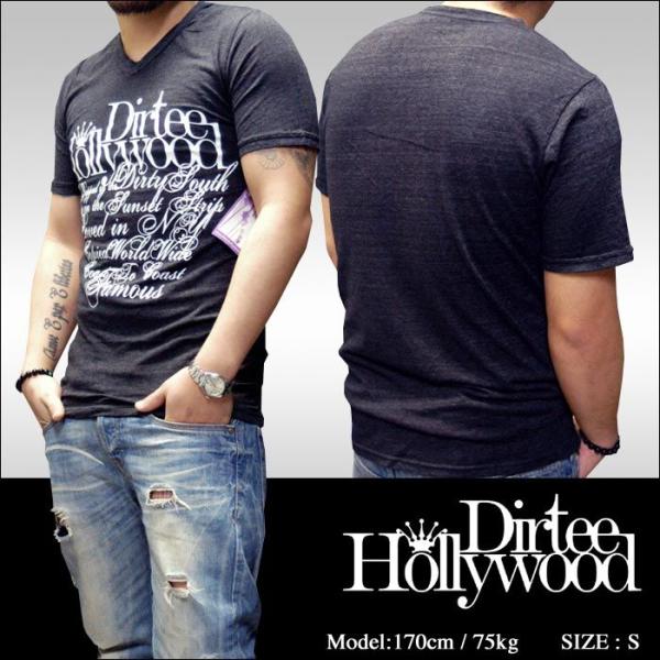 ダーティーハリウッド メンズ Tシャツ Vネック Dirtee Hollywood BRANDED ブラック ホワイト ブランド ロゴ ダーティー ハリウッド LA セレブ 多数着用 ベッカム パリスヒルトン リンジーローハン Safari...
