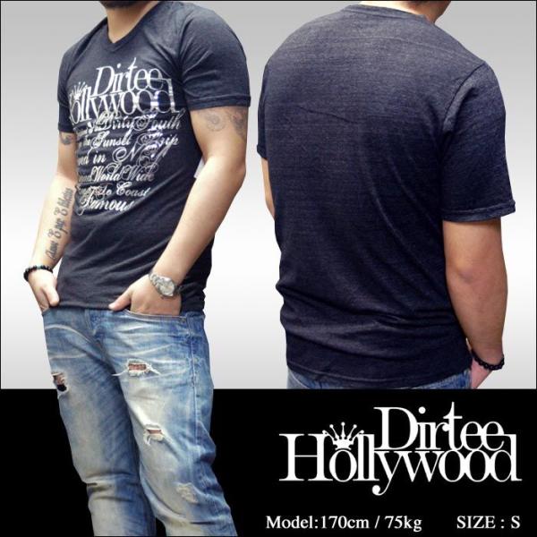 ダーティーハリウッド メンズ Tシャツ Vネック Dirtee Hollywood BRANDED ブラック シルバー ロゴ ダーティー ハリウッド LA セレブ 多数着用 ベッカム パリスヒルトン リンジーローハン Safari サファリ...