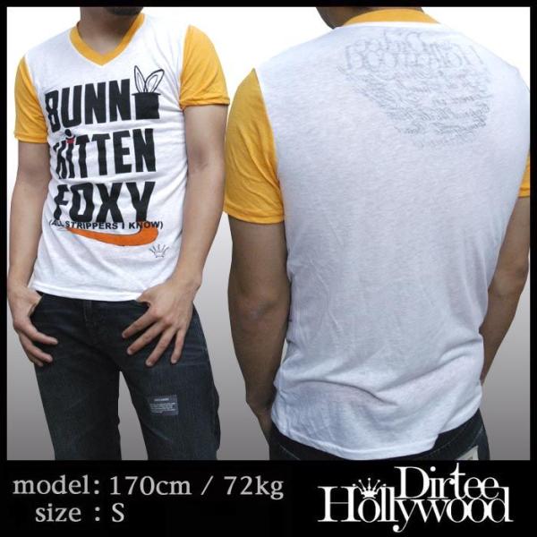 ダーティーハリウッド メンズ Tシャツ Vネック Dirtee Hollywood FOXY イエロー ブラック ダーティー ハリウッド LA セレブ ベッカム パリスヒルトン リンジーローハン 芸能人 女優 俳優 多数着用 Safari ...
