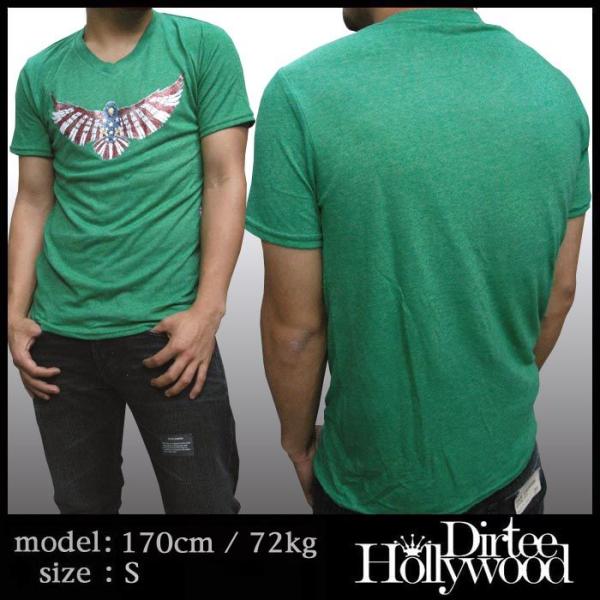 ダーティーハリウッド メンズ Tシャツ Vネック Dirtee Hollywood US FLAG EAGLE グリーン ブラック ダーティー ハリウッド LA セレブ ベッカム パリスヒルトン リンジーローハン 芸能人 女優 俳優 多数着...