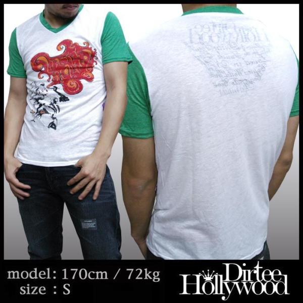 ダーティーハリウッド メンズ Tシャツ Vネック Dirtee Hollywood FIRE グリーン ダーティー ハリウッド LA セレブ ベッカム パリスヒルトン リンジーローハン 芸能人 女優 俳優 多数着用 Safari サファリ ...