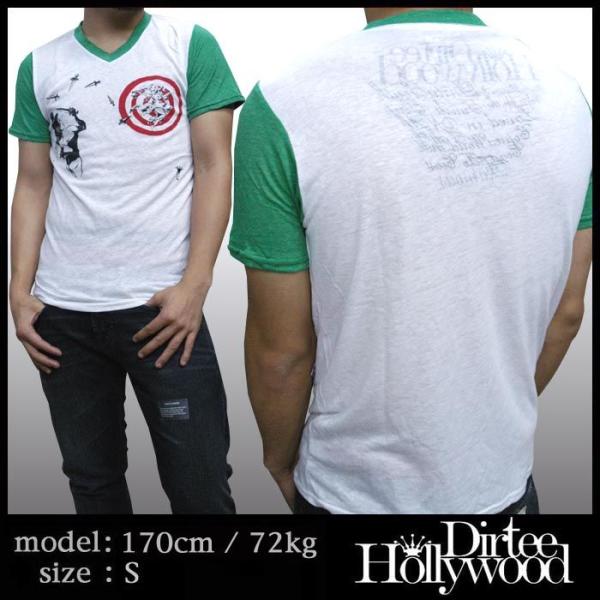 ダーティーハリウッド メンズ Tシャツ Vネック Dirtee Hollywood KNIFE GIRL グリーン ダーティー ハリウッド LA セレブ ベッカム パリスヒルトン リンジーローハン 芸能人 女優 俳優 多数着用 Safari...