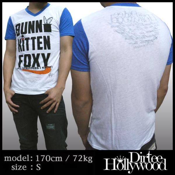 ダーティーハリウッド メンズ Tシャツ Vネック Dirtee Hollywood FOXY ブルー ダーティー ハリウッド LA セレブ ベッカム パリスヒルトン リンジーローハン 芸能人 女優 俳優 多数着用 Safari サファリ L...