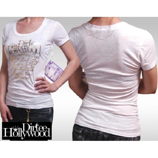 ダーティーハリウッド レディース Tシャツ Dirtee Hollywood BRANDED ホワイト ゴールド ダーティー ハリウッド LA セレブ ベッカム パリスヒルトン リンジーローハン 芸能人 女優 俳優 多数着用 Safari ...
