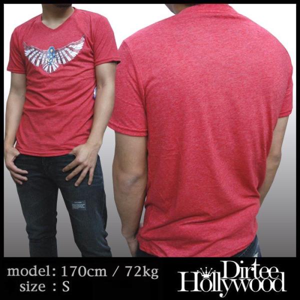ダーティーハリウッド メンズ Tシャツ Vネック Dirtee Hollywood US FLAG EAGLE レッド ブラック ダーティー ハリウッド LA セレブ ベッカム パリスヒルトン リンジーローハン 芸能人 女優 俳優 多数着用...