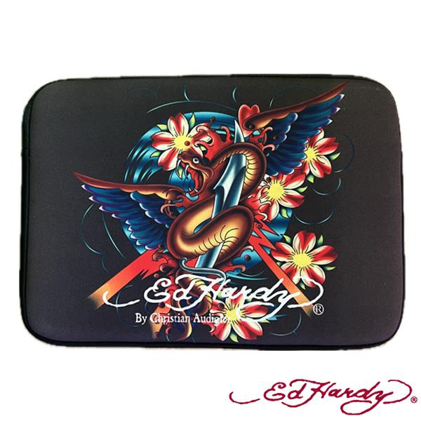 【訳あり・アウトレット】Ed Hardy エドハーディー ソフト ラップ トップ スリーブ ケース COBRA ブラック PC ノート パソコン 小物 雑貨 インポート ファッション ブランド アメカジ セレカジ 雑誌 掲載 ハリウッド セ...