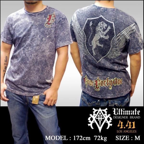 最終値下げ アメリカ製 FOUR 41 Los Angeles メンズ ラインストーン Tシャツ グレー k-113 ブランド セールアメリカはロサンゼルスの中心にショップを構えるブランド、Four41 Los Angeles  (フォーフ...