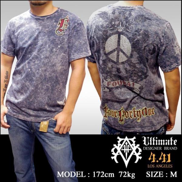 最終値下げ アメリカ製 FOUR 41 Los Angeles メンズ ラインストーン Tシャツ グレー k-116 ブランド セールアメリカはロサンゼルスの中心にショップを構えるブランド、Four41 Los Angeles  (フォーフ...
