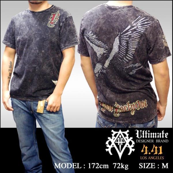 【プロモーション価格】【30%OFF】 Four41 スワロフスキー Tシャツ ブラック メンズ ラインストーン イーグル インポート セレブ ブランド アフリクション クロムハーツ スタイル Ed Hardy エドハーディー ストリート ...