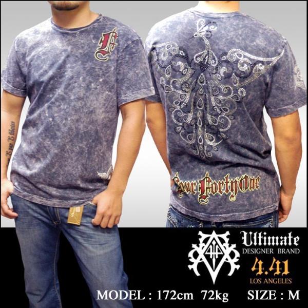 【大特価プロモーション価格】【56%OFF】 Four41 スワロフスキー Tシャツ グレー メンズ ラインストーン フェニックス インポート セレブ ブランド アフリクション クロムハーツ スタイル Ed Hardy エドハーディー スト...
