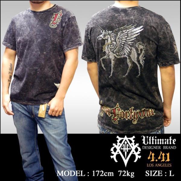 【プロモーション価格】【30%OFF】 Four41 スワロフスキー Tシャツ ブラック メンズ ラインストーン ペガサス インポート セレブ ブランド アフリクション クロムハーツ スタイル Ed Hardy エドハーディー ストリート ...