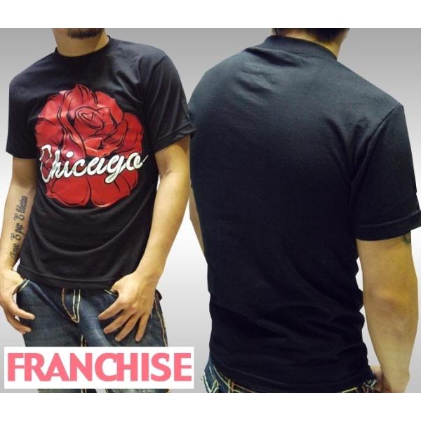 フランチャイズ メンズ Tシャツ Chicago ブラック FRANCHISE 半袖 シャツ トップス インポート カジュアル ストリート スケーター ブランド HIPHOP アメカジ bboy B-Boy ファッション ヒップホップ B系...