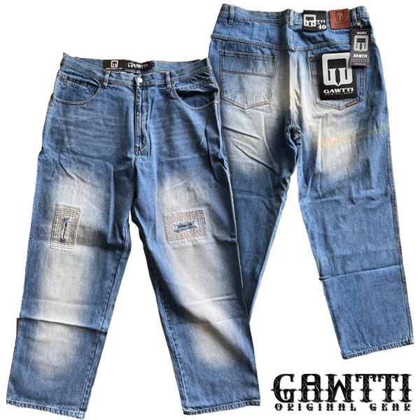 アウトレット 訳あり ガッティー メンズ デニム パンツ ライトブルー ハードウォッシュ GAWTTI ガウティ Boo Yaa T.R.I.B.E ブーヤー トライブ ストリート スタイル HIPHOP ウェアー ヒップホップ 西海岸 フ...