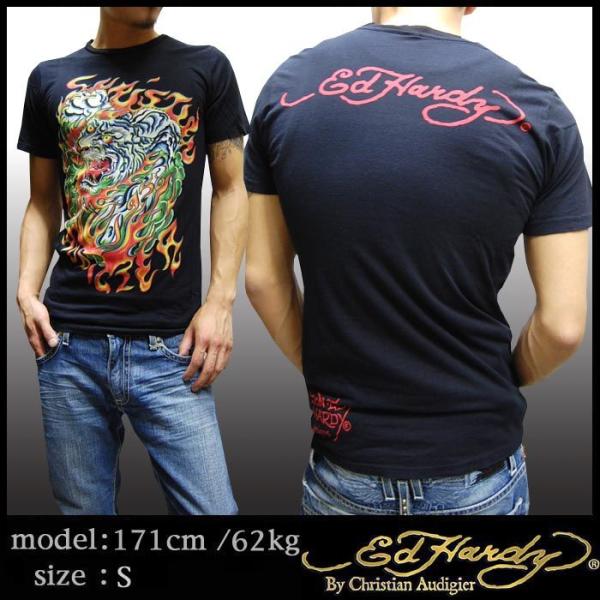 エドハーディー メンズ Tシャツ FLAMING TIGER タイガー ブラック エド・ハーディー 正規品 インポート セレブ ファッション サファリ 掲載 ブランド セレカジ アメカジ ストリート ロック サーフ スタイル LAセレブ ク...