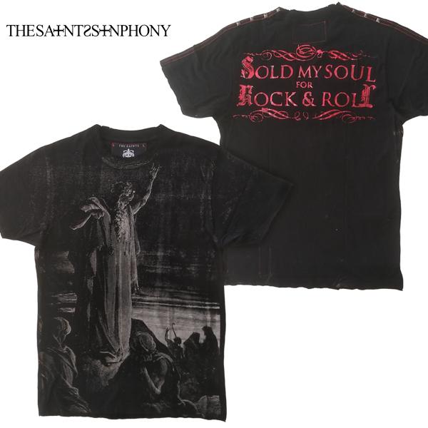 セインツシンフォニー THE SAINTS SINPHONY メンズ Ｔシャツ SABBATH ブラック ダメージ スタッズ セイントシンフォニー 半袖 シャツ セインツ シンフォニー LAセレブ セレカジ カジュアル ファッション ロック...