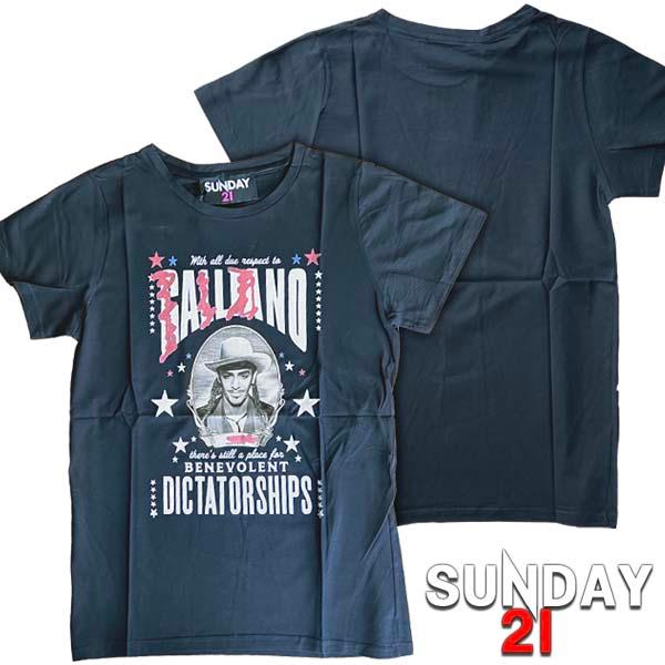 イタリア製 SUNDAY21 サンデー21 メンズ Tシャツ John Galliano Dior Homme パロディー dictatorship ブラック セレブ ブランド ファッション インポート カジュアル MADE IN ITAL...