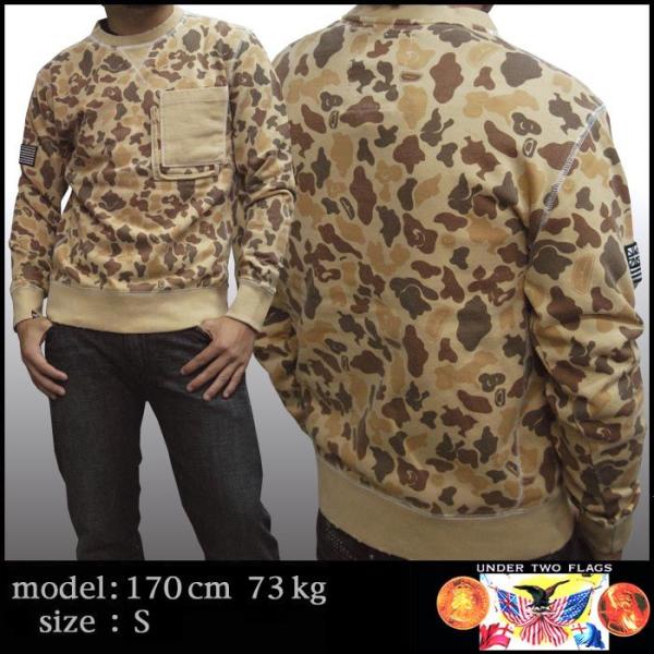 【セール】 UNDER TWO FLAGS メンズ スウェット CAMO カーキ ミリタリー 迷彩 トレーナー アンダートゥーフラッグス アメカジ HIPHOP ブランド ヒップホップ ストリート ファッション ディッキーズ LRG ADD...