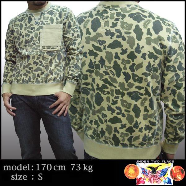 【セール】 UNDER TWO FLAGS メンズ スウェット CAMO グリーン ミリタリー 迷彩 トレーナー アンダートゥーフラッグス アメカジ HIPHOP ブランド ヒップホップ ストリート ファッション ディッキーズ LRG AD...