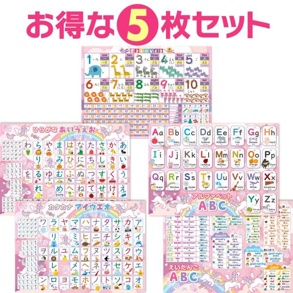 お風呂で楽しく学べる知育ポスターセット（すうじのひょう・ひらがなとカタカナ・アルファベット）です。幼児期の基礎学習に最適で、入浴時間を活用しながら自然と知識を身につけることができます。すうじのひょうは数の概念や順序を視覚的に理解できる構成で...
