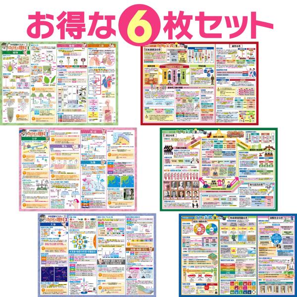 お風呂で効率よく学べる知育ポスターセット（中学受験マスター理科・公民）です。入浴時間を活用し、自然と知識が身につく学習習慣をサポートします。理科ポスターは中学受験に必要な重要分野を網羅し、図解やイラストを使って視覚的に理解しやすい構成。公民...