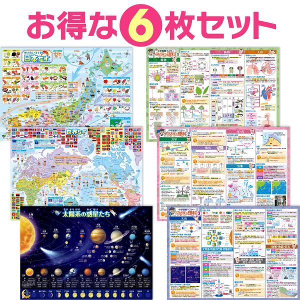 お風呂で効率よく学べる知育ポスターセット（地図・中学受験理科）です。入浴時間を活用し、自然と基礎力が身につく学習習慣をサポートします。地図ポスターは日本や世界の位置関係を視覚的に理解できる構成で、地理の基礎を無理なく習得可能。理科ポスターは...