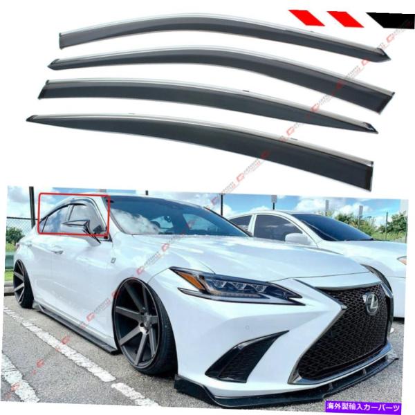 ウィンドウバイザー 2019-2022 Lexus ES300H ES350 VIP Chrome Trip-On Window Vidor Rain Guard FOR 2019-2022 LEXUS ES300h ES350 VIP C...