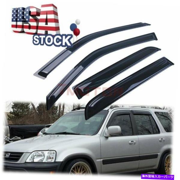 ウィンドウバイザー 1998年から2001年のホンダCR-Vのための米国4PCSスモークウィンドウ通気VITHOR WIND GUARD DEFLECTOR US 4Pcs Smoke Window Vent Visor Wind Guar...