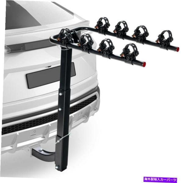 USサイクルキャリア 4バイクヒッチマウントラック、二重折りたたみ自転車キャリアラックw/2 "ヒッチレシーバー 4-Bike Hitch Mount Rack, Double Folding Bicycle Carrier Rack w/...