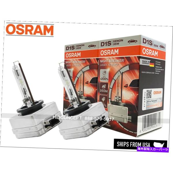 USヘッドライト 新着！ D1S OSRAM HID Xenonナイトブレーカーレーザー電球+ 200％66140xnl（2枚） NEW! D1S Osram HID Xenon Night Breaker LASER Bulbs +200...