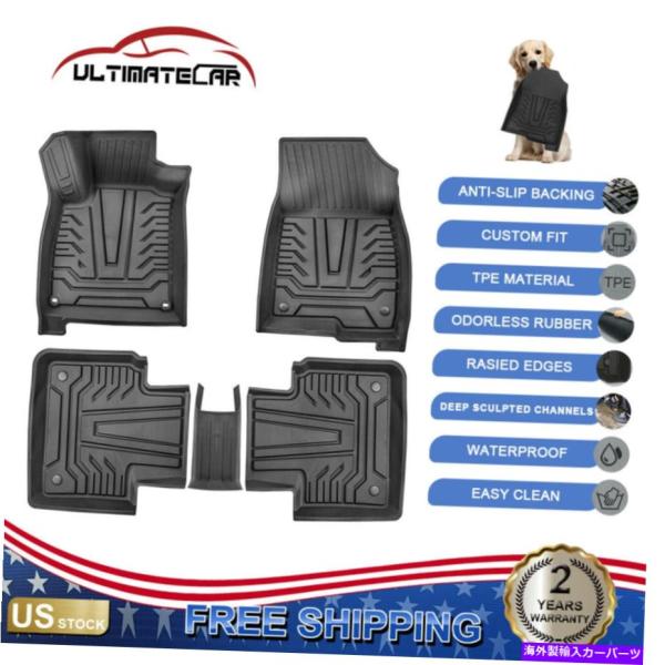 Floor Mat 2018 - 2001年のHonda Accord LX EXのためのTPE射出モールドゴムフロアマットライナーを設定する Set TPE Injection Mould Rubber Floor Mats Liners...