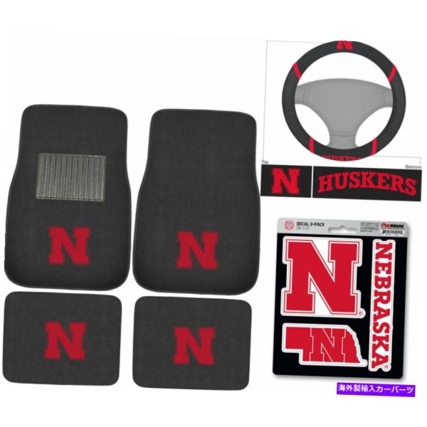 Floor Mat NCAA Nebraska Cornhuskersカートラックロックロケット＆スピアリングスイールサイト6個 - オリジナルのタイトルを表示 NCAA Nebraska Cornhuskers カートラックフロアマット ...