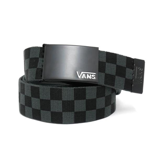 【VANS / BELT】スケボー・スケートボードの老舗シューズブランド、VANS（バンズ）。チェッカー模様のウェブベルトです。バックル裏はボトルオープナー（栓抜き）として使用可能。サイズ：約116cm x 3.7cm