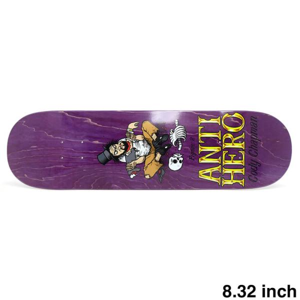 【ANTIHERO / DECK】スケボー・スケートボードの老舗デッキブランド、ANTIHERO（アンチヒーロー）。長さ：80.4cm　/　幅：21.1cmノーズ：18.2cm　/　テール：17.0cmウィールベース：35.5cmコンケーブ...