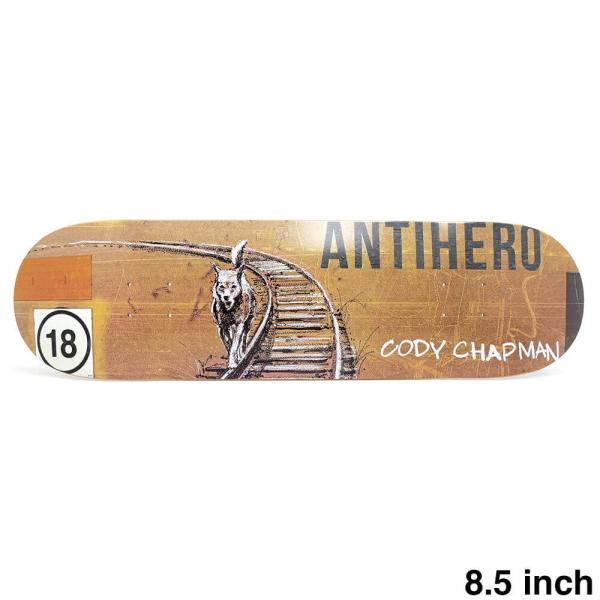 【ANTIHERO / DECK】スケボー・スケートボードの老舗デッキブランド、ANTIHERO（アンチヒーロー）。長さ：81.7cm　/　幅：21.6cmノーズ：18.7cm　/　テール：17.3cmウィールベース：36.0cmコンケーブ...