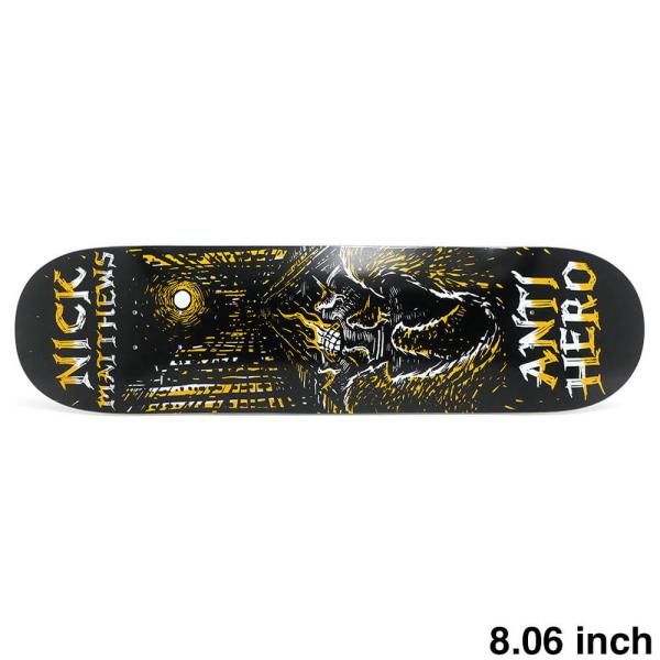 【ANTIHERO / DECK】スケボー・スケートボードの老舗デッキブランド、ANTIHERO（アンチヒーロー）。長さ：81.0cm　/　幅：20.5cmノーズ：17.8cm　/　テール：17.1cmウィールベース：35.9cmコンケーブ...
