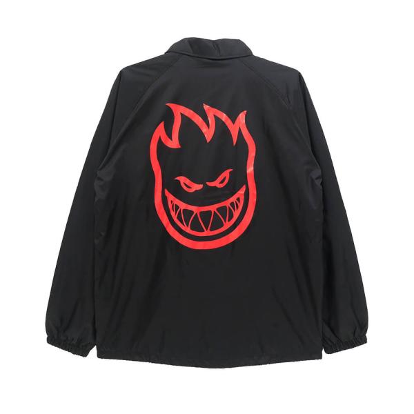 【SPITFIRE / JACKET】スケボー・スケートボードのウィールブランド、SPITFIRE（スピットファイヤー）のジャケットです。裏地の付いた定番スタイルのウィンドブレーカーコーチジャケット。左胸プリント、バックプリント、裾にブラン...