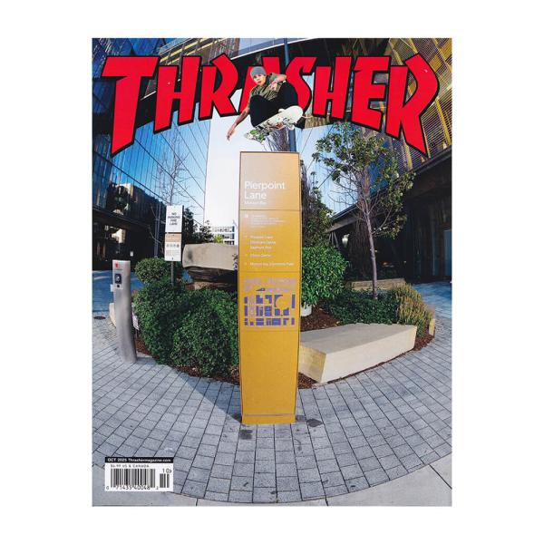 【THRASHER MAGAZINE】スケボー・スケートボードのメディア/雑誌、ブランド、THARSHER MAGAZINE（スラッシャー マガジン）。表紙：NICK MICHEL目次：XAVIER FRAZIERMAIL DROPCANV...