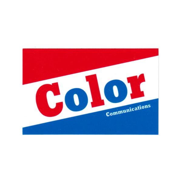 【COLOR COMMUNICATIONS / STICKER】スケボー・スケートボードのドメスティックアパレルブランド、COLOR COMMUNICATIONS（カラーコミュニケーションズ）のステッカーです。サイズ：約5cm x 8cm