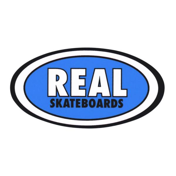 【REAL / STICKER】サンフランシスコ発信のスケボー・スケートボードの老舗デッキブランド、REAL（リアル）のステッカーです。サイズ：約9.3cm x 19.2cm